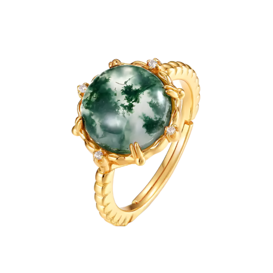 moss agate engagement ring – Dhia Jewellery